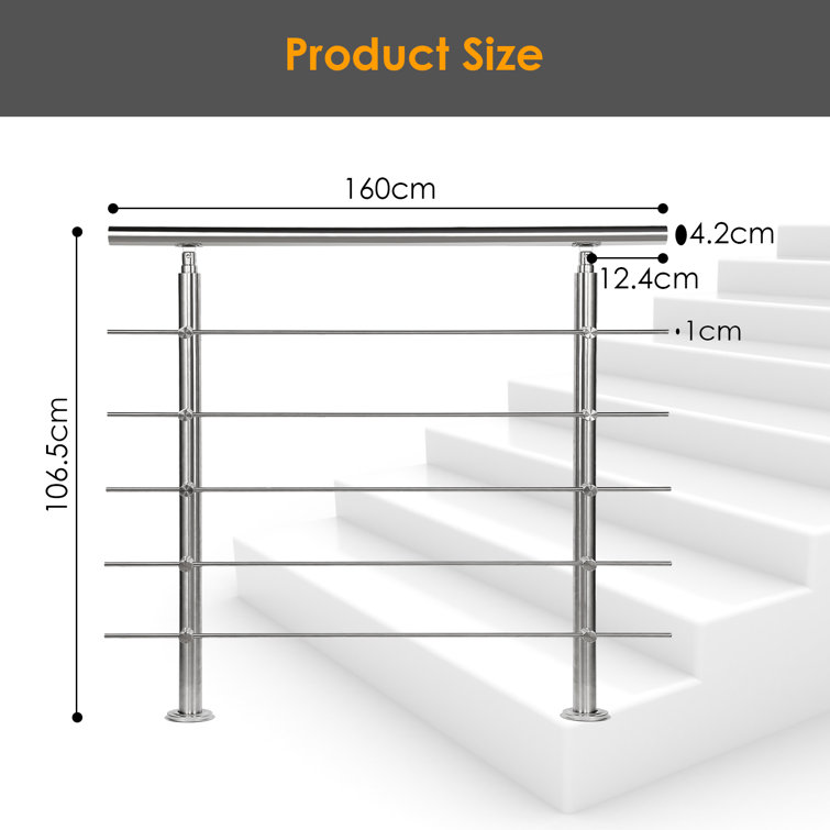 Vingo Stainless Steel Stair Banister - Wayfair Canada